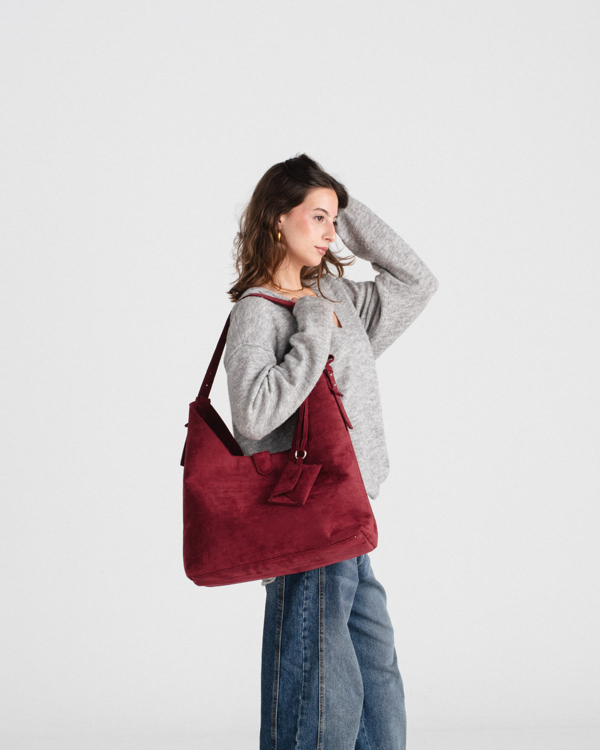 Bronte Bag in Maroon – Velvet Accessoriess
