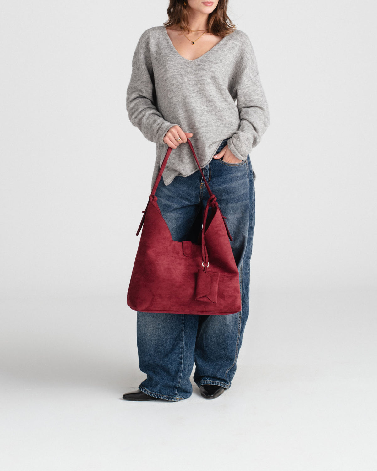 Bronte Bag in Maroon – Velvet Accessoriess