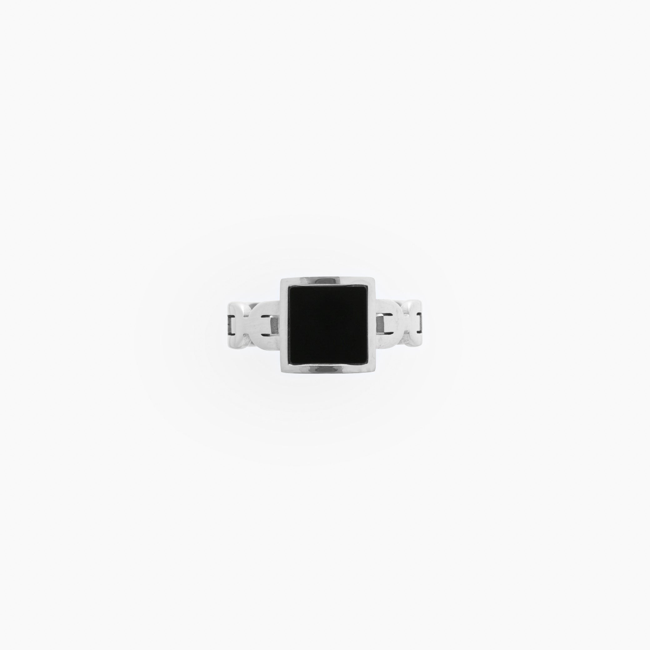 Black Square Ring in silver – Velvet Accessoriess